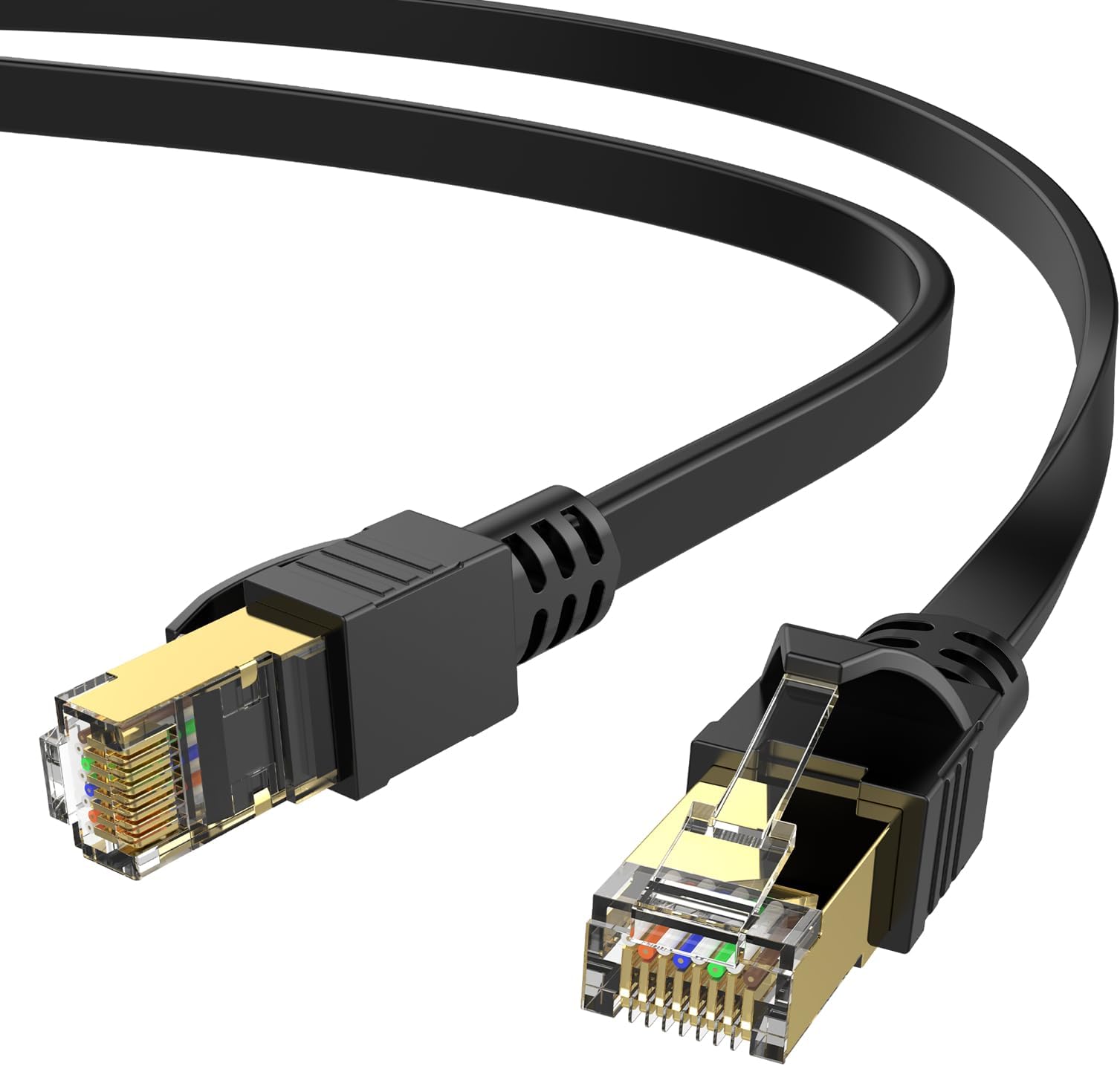Amazon.com: Cat 7 Ethernet Cable 50 ft, High Speed Long Flat LAN Wire ...
