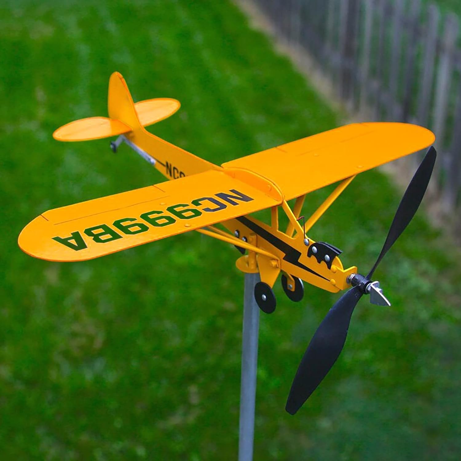 Amazon.com : Piper J3 Cub Airplane Weathervane, Airplane Wind Spinner ...