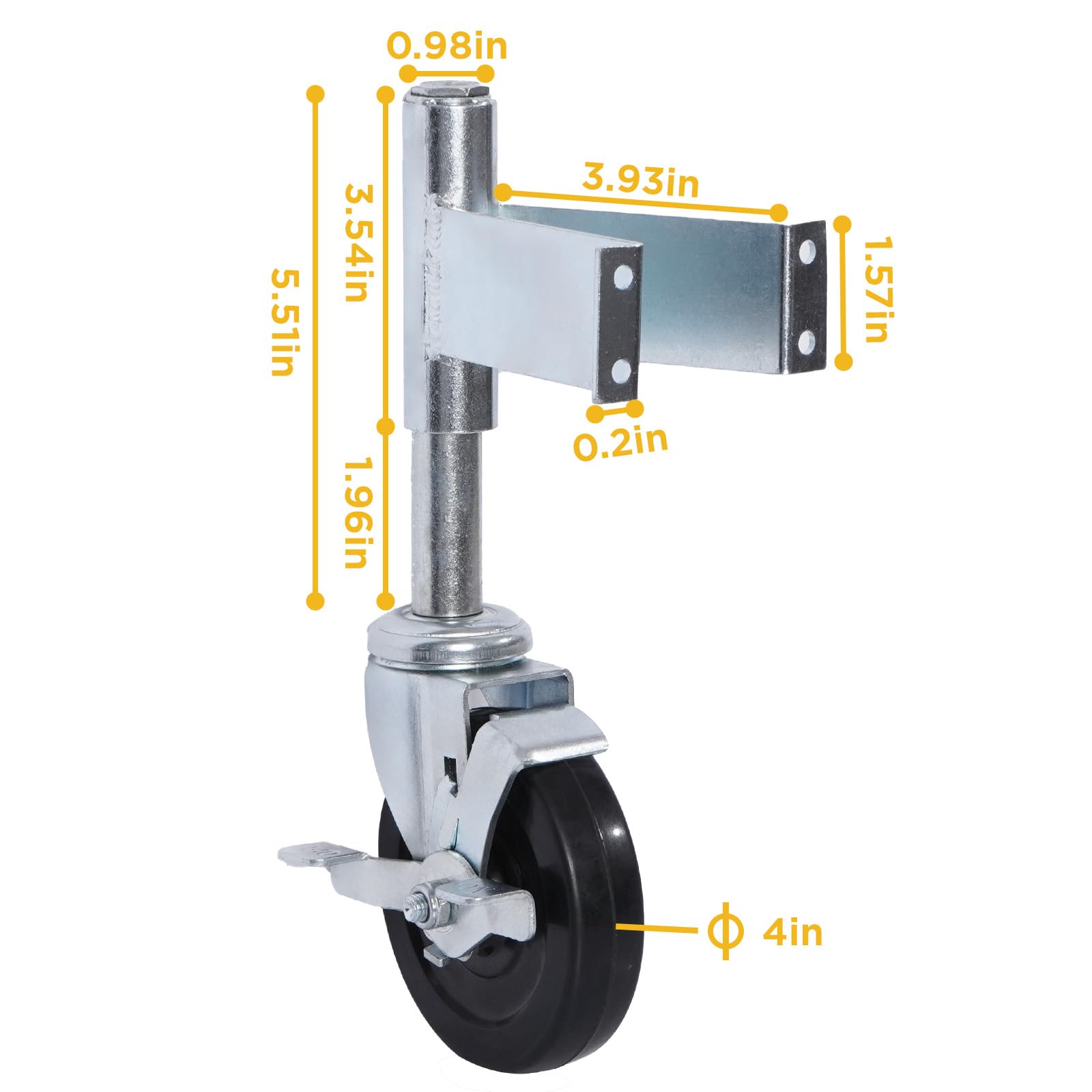 Snapklik.com : Nisorpa 4 Inch Spring Loaded Gate Caster