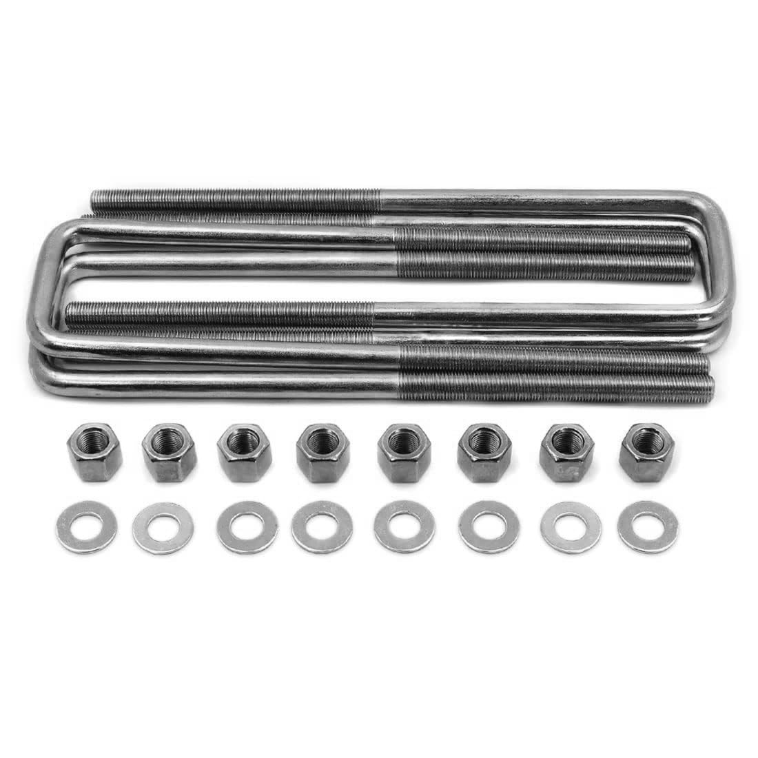 Amazon.com: iiLentes Axle U-Bolt Kits 12.5" Extended Square U-Bolts 2.5 ...