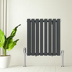 Warmehaus 600 x 550mm Grey Anthracite Horizontal Designer Radiator ...