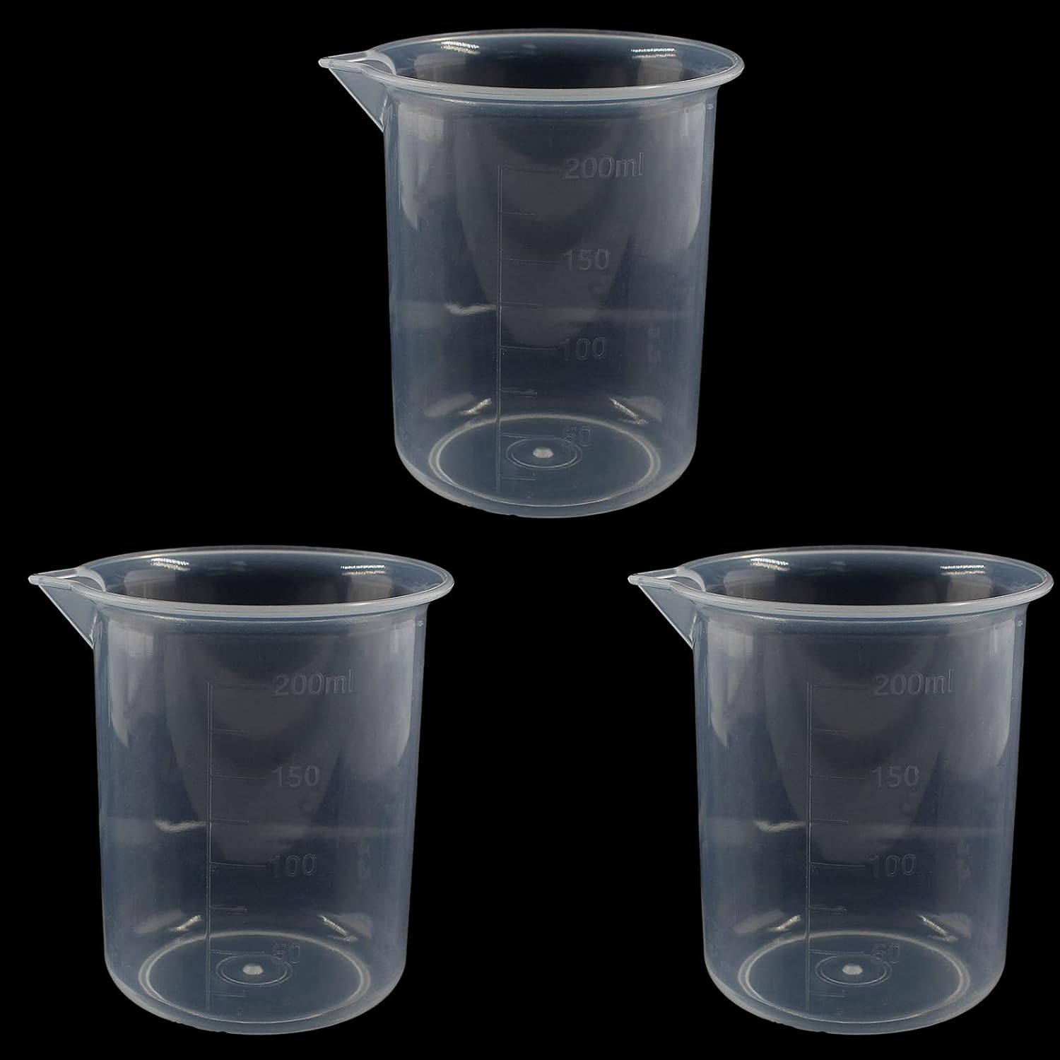 Amazon.com: Waziaqoc 200ml/6.8oz Plastic Graduated Beaker (3 Pack ...