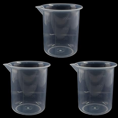 Amazon.com: Waziaqoc 200ml/6.8oz Plastic Graduated Beaker (3 Pack ...