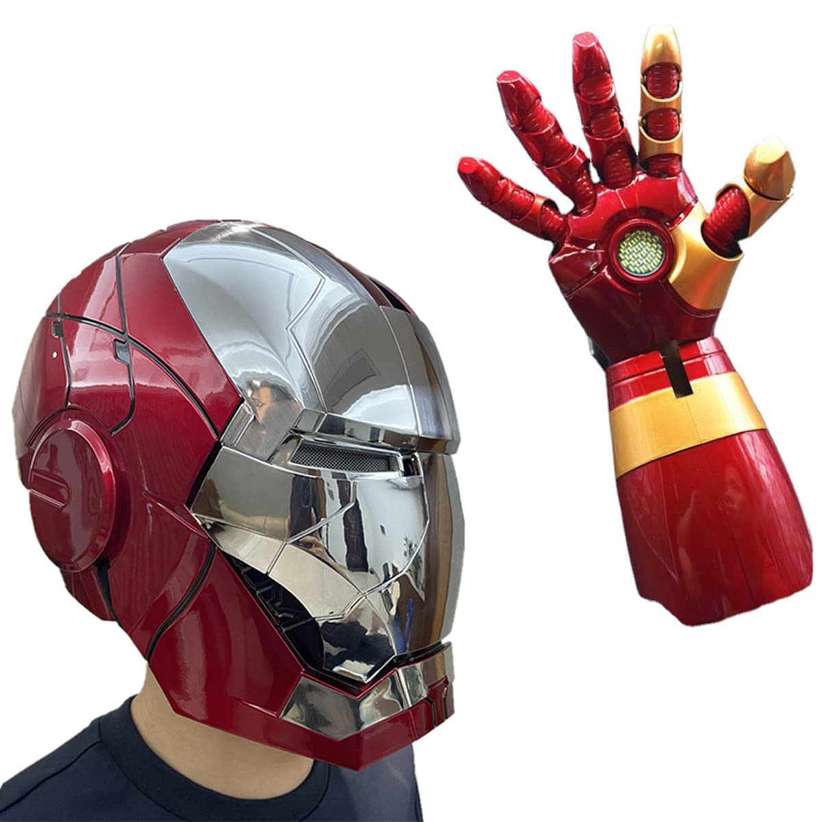 Buy flydragon Iron Man MK5 Helmet + Mk43 Luminous Arm Gloves Armor Arm ...