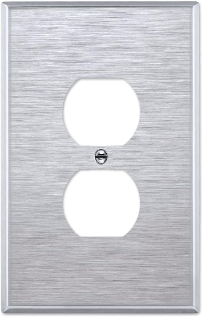 OVERSIZED Stainless Steel Outlet Cover, 1 Gang OVERSIZE Electrical ...