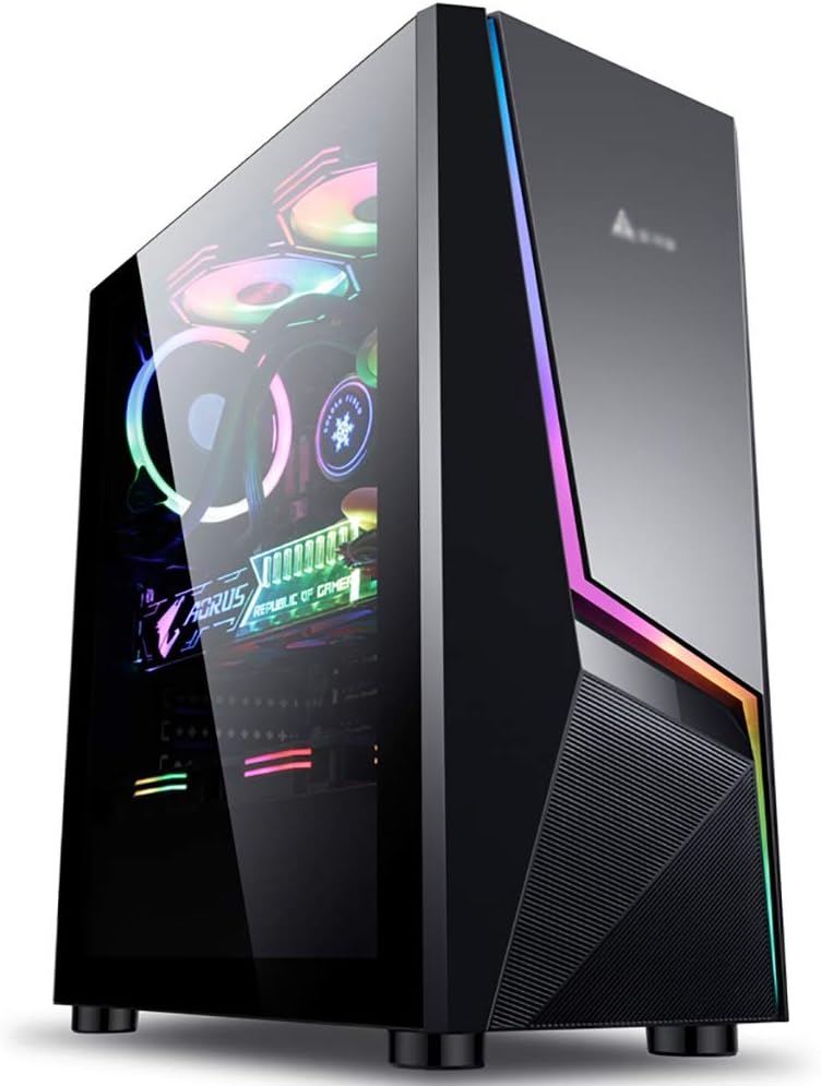 Amazon.com: HDYD Gaming Case,Mid-Tower PC Gaming Case ATX/M-ATX/ITX ...