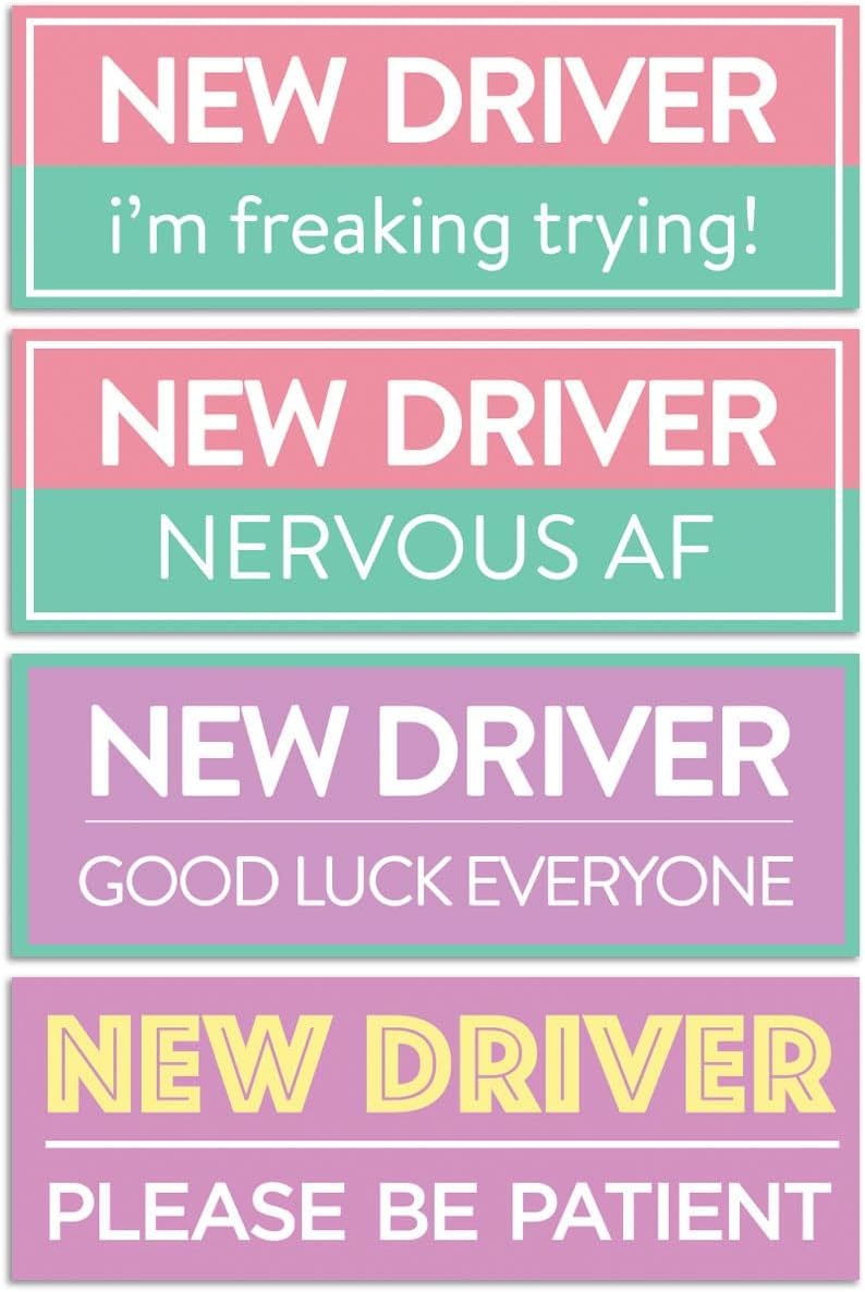 Snapklik.com : Rio Salto 4-Pack Large New Driver Car Sticker Please Be ...