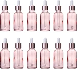 Amazon.com: CheeseandU 12Pcs 0.5 oz Glass Dropper Bottle 15 ml Rose gold Glass Tincture Bottles ...
