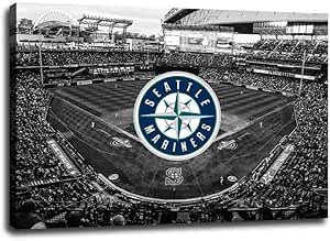 Amazon.com: Seattle City Sports Mariners Baseball Poster Canvas Wall ...