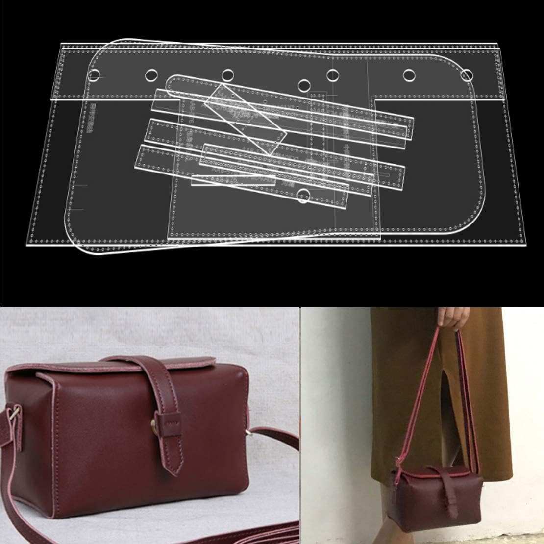 Amazon.com: BAENRCY AAB-600 Shoulder Bag Acrylic Template Leather ...