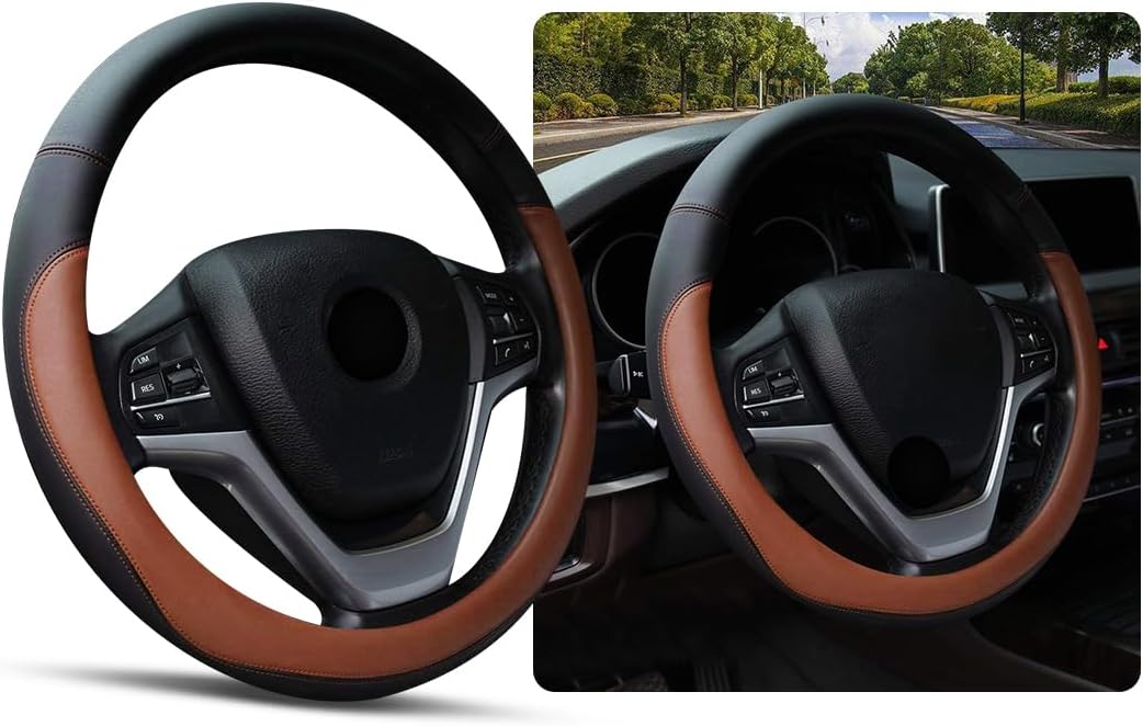 Amazon.com: Ziciner Steering Wheel Cover, Soft Leather Premium Durable ...