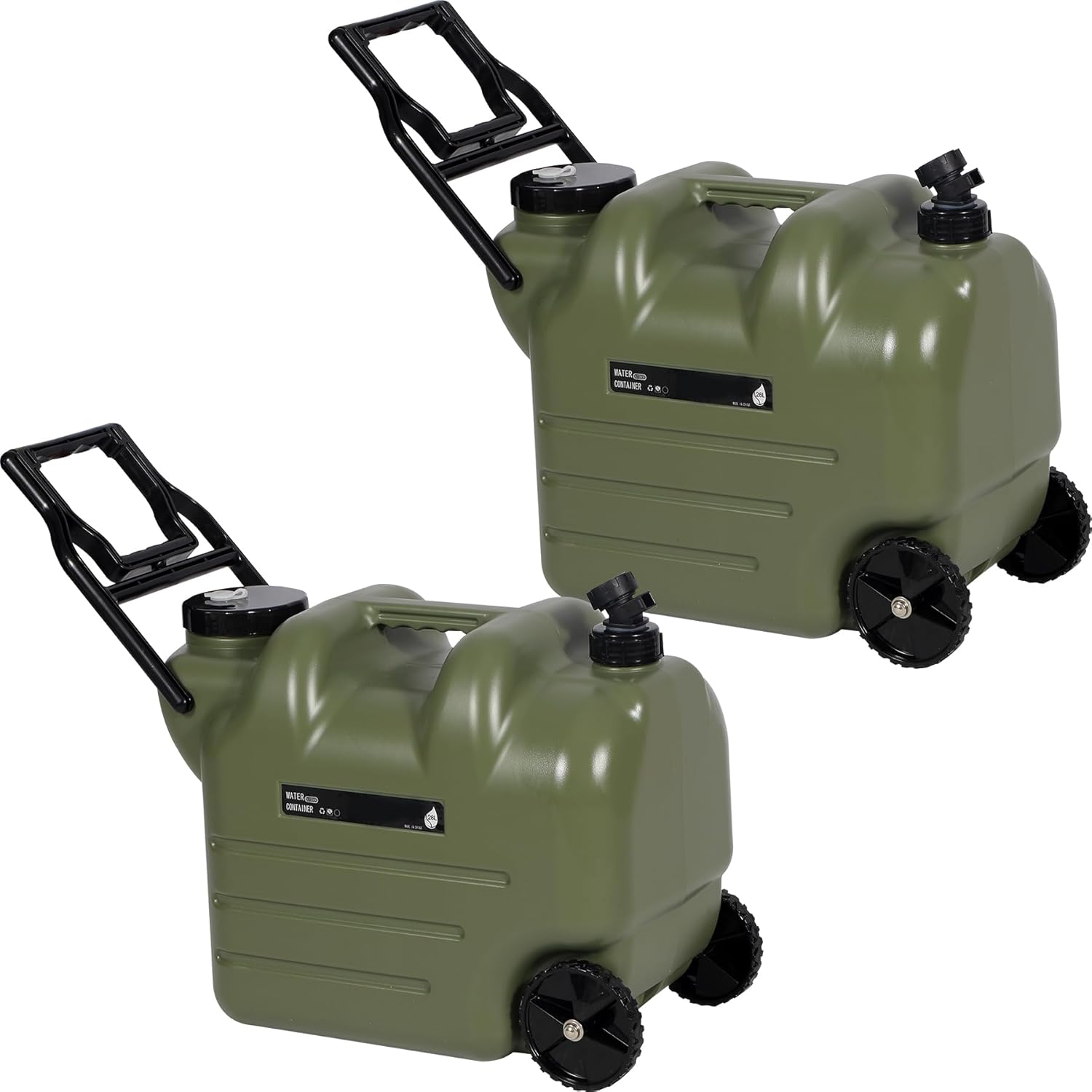 Amazon.com : REDCAMP 7.4 Gallon Water Container with Wheels & Folding Handle, Portable Emergency ...