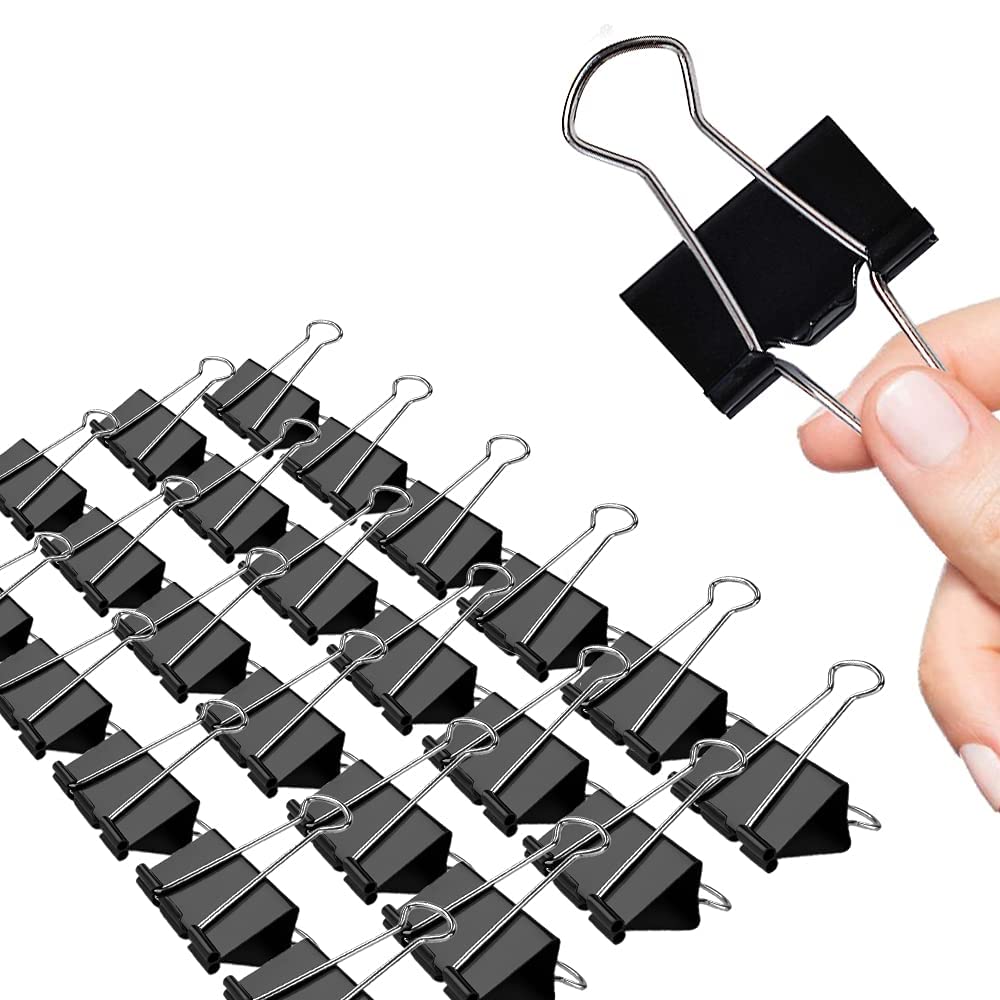 Snapklik.com : Binder Clips, 24 Pack, 1.6 Inch, Standard 41mm, Black ...