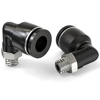 TAILONZ PNEUMATIC Male Elbow 6mm Tube OD x M6 Thread 90 Push to Connect Fittings PL6-M6 (Pack of ...