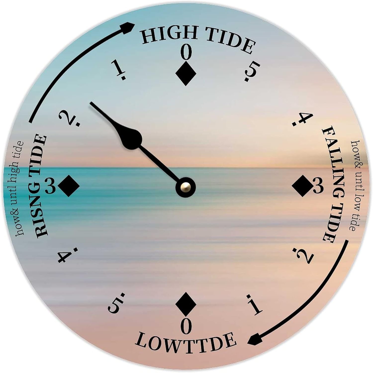 Amazon.com: Alioyoit Wooden Tide Clock Quiet View East Coast Ocean Time ...