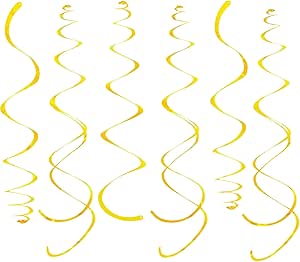 Amazon.com: Gold Party Streamers Decorations 36 Pcs Swirls Decorations ...