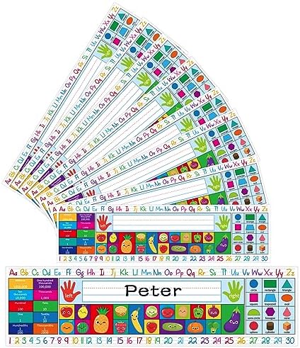 Amazon.com: PETCEE 36PCS Name Plates Tags for Classroom Desks ...