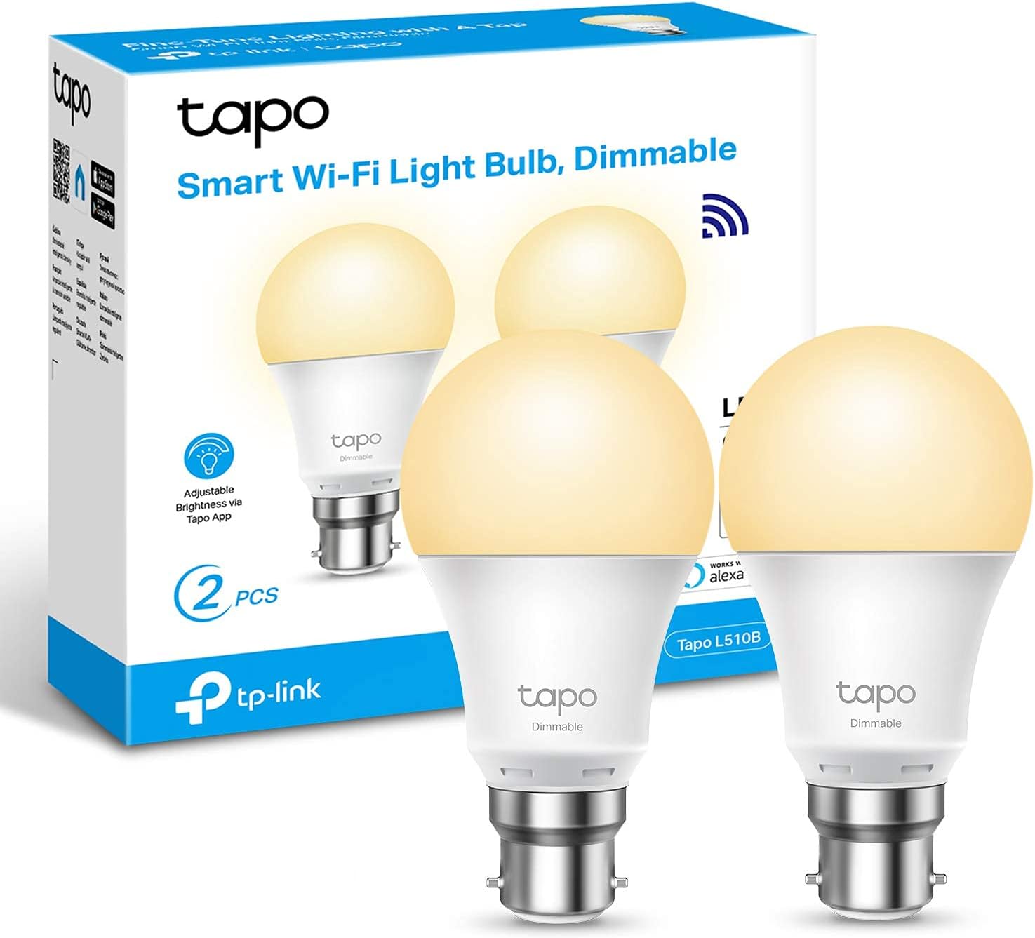Tapo Smart Bulb, Smart Wi-Fi LED Light, B22, 8.3W, Energy saving, Works ...