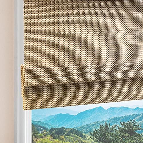 Amazon.com: Yin Yang Cordless Blackout Bamboo Roman Shades, Natural ...