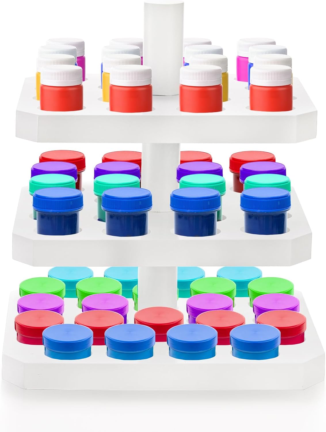 Amazon.com: Pumtus 3-Tier Spinning Organizer Rack, 54 Bottle Wood ...