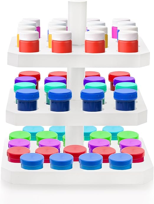 Amazon.com: Pumtus 3-Tier Spinning Paint Rack, Rotating Craft Paint ...