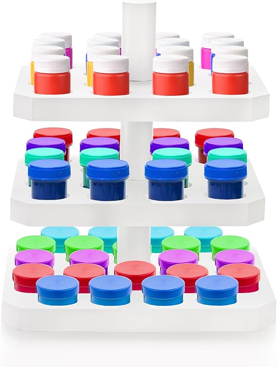 Amazon.com: Pumtus 3-Tier Spinning Paint Rack, Rotating Craft Paint ...