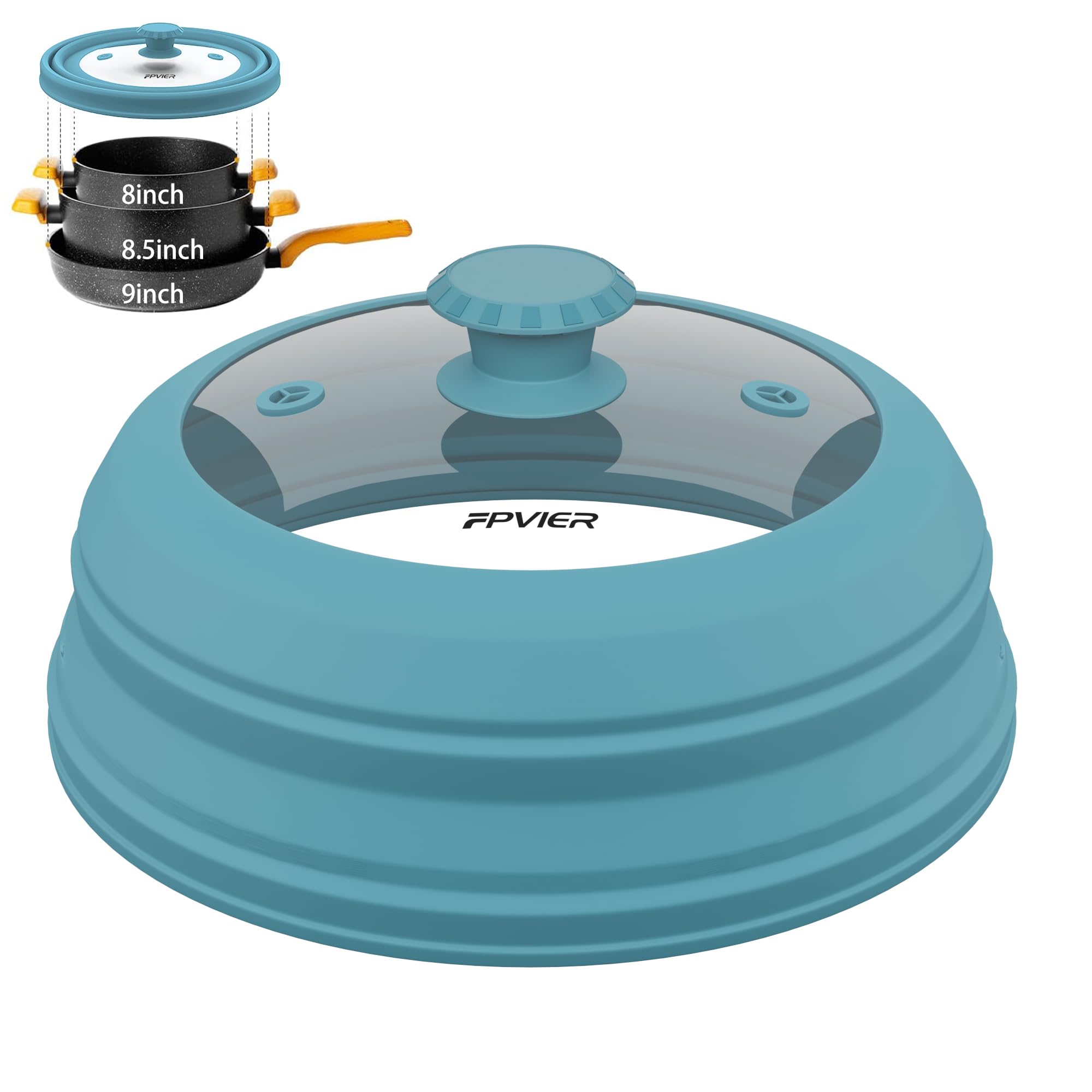 Amazon.com: Microwave Splatter Cover, Vented Silicone and Glass Cover ...