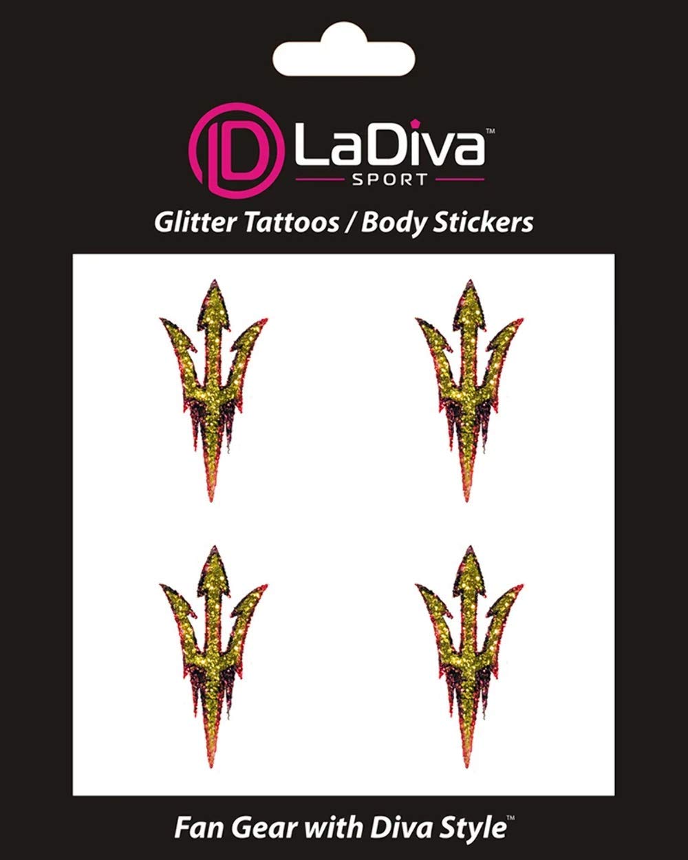Amazon.com: Arizona State Fork Glitter Sticker Tattoo 4pk Decal, ASU ...