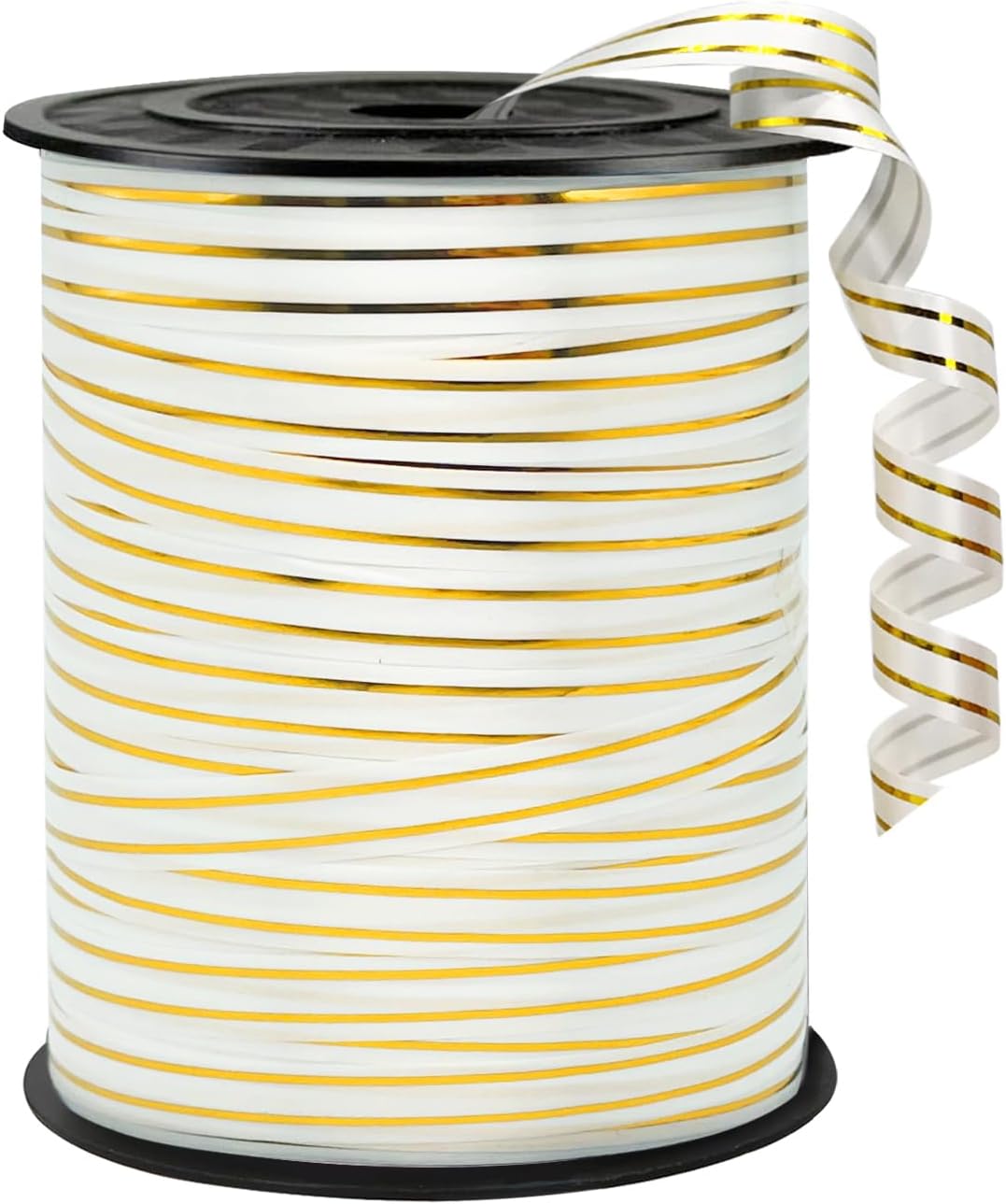 Amazon.com: WUYUEJXI White Gold Rimmed Curling Ribbon, 219 Yard Ribbon ...