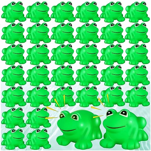 Snapklik.com : 36 Pcs Rubber Frogs For Kids, Cute Floating Squeaky Frog Bath Toy Mini Plastic ...