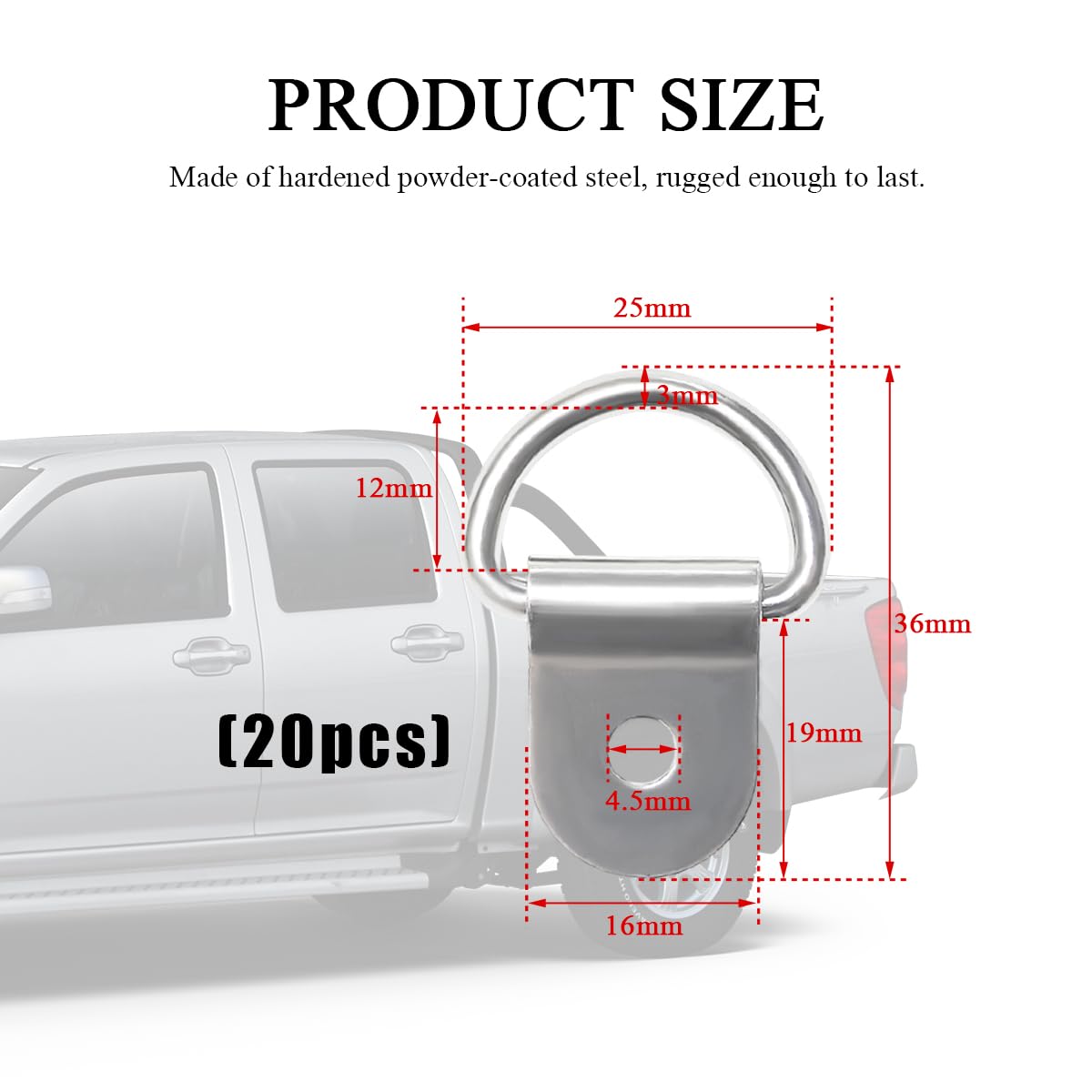 Snapklik.com : KVAEY 20 PCS Small Steel D-Ring Tie Downs, Heavy Duty ...