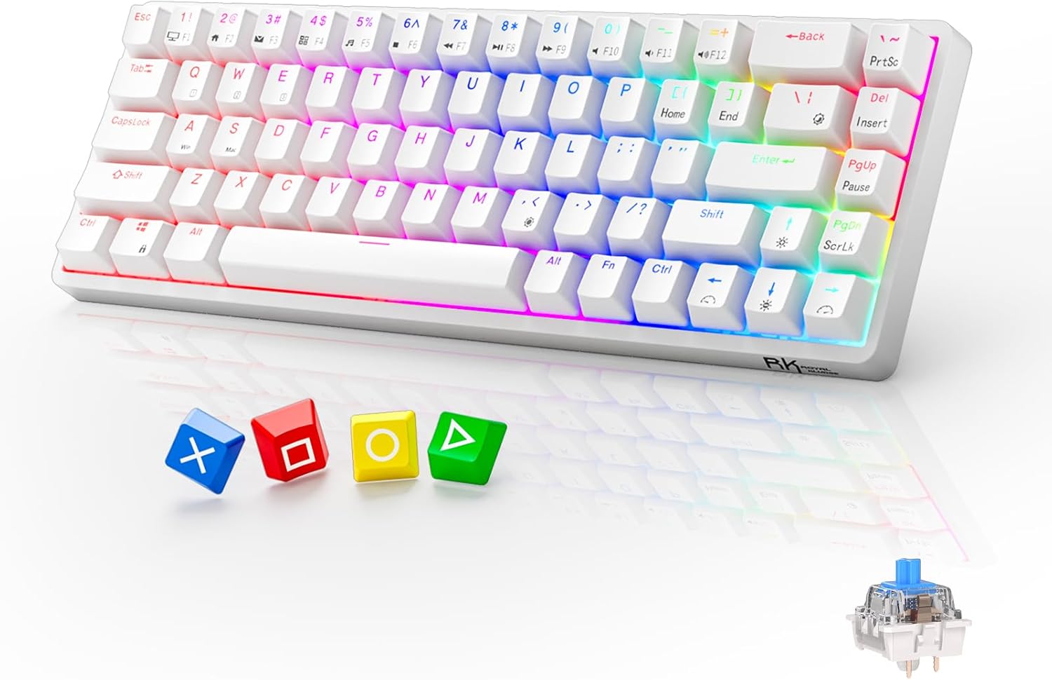 Amazon.com: RK ROYAL KLUDGE RK837 Video Gaming Keyboard - 65% Layout ...