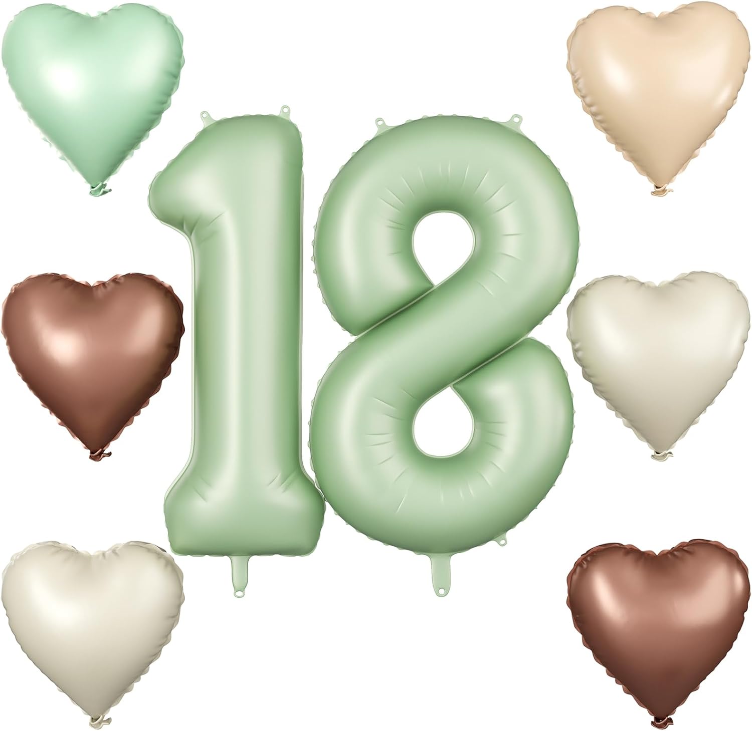 Amazon.com: Biapian 40 Inch Sage Green Number 18 Balloons, Large Foil ...