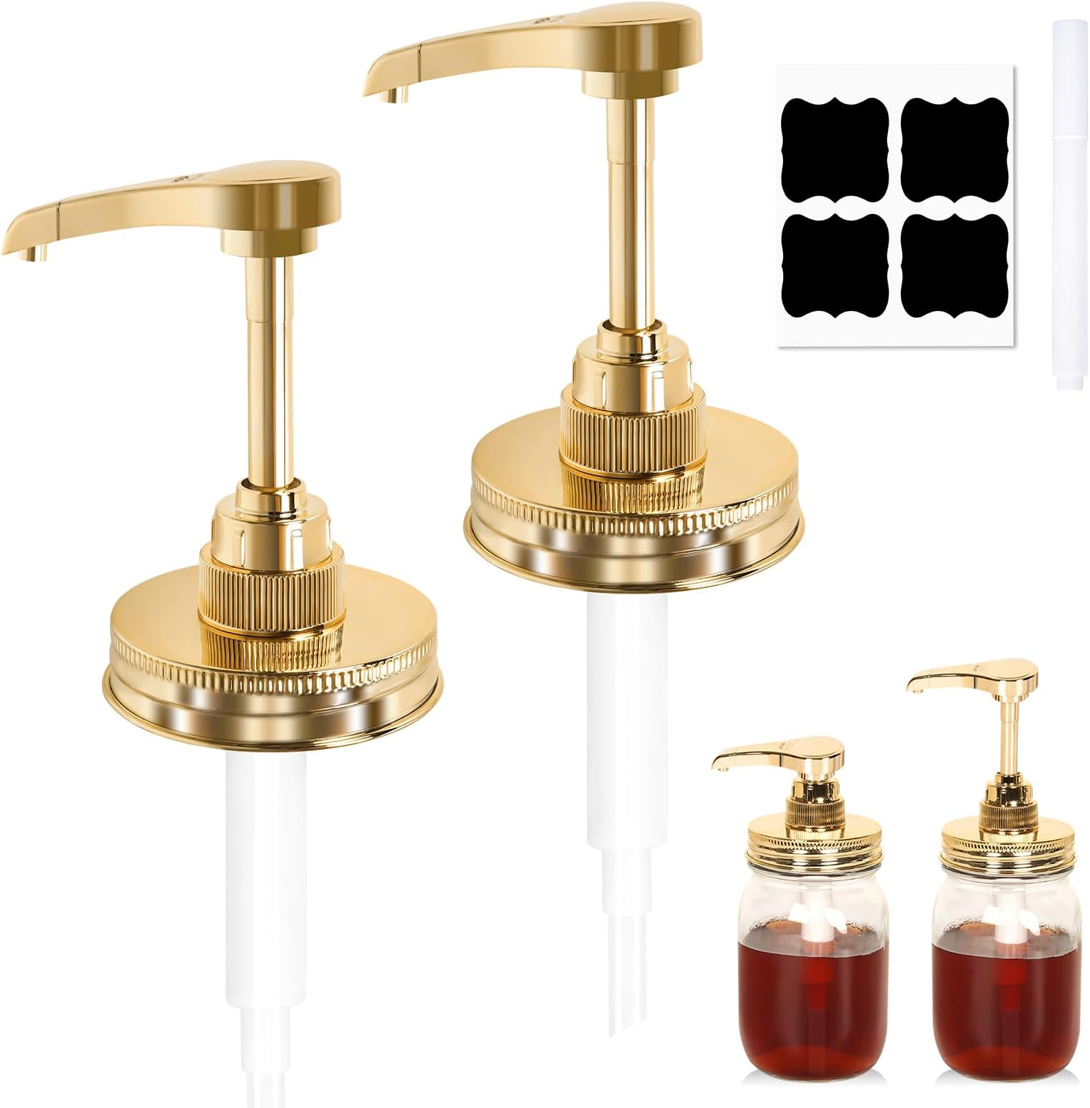 Amazon.com: Wide Mouth Mason Jar Honey Pump Dispenser Lid & 4pcs ...