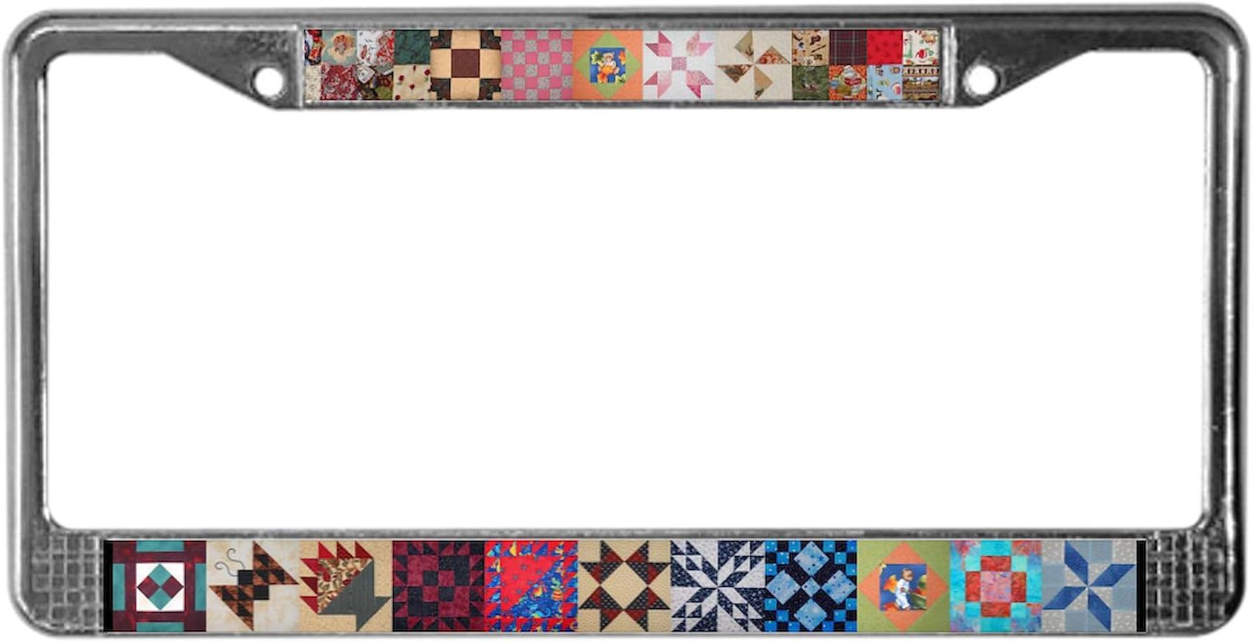 Amazon.com: CafePress Lisa's Quilt Chrome License Plate Frame, License ...