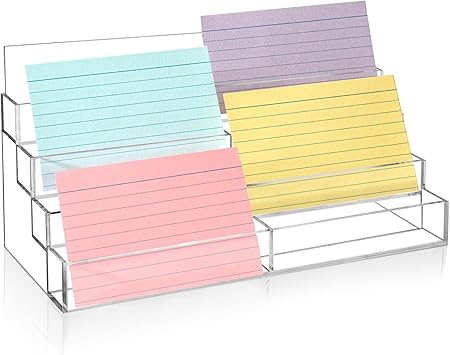 Amazon.com: 4 Tier Index Card Display Stand 3x5 Acrylic Card Holder for ...
