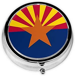 Amazon.com: Arizona Flag Mini Round Pill Box - Portable, Pocket-Sized ...