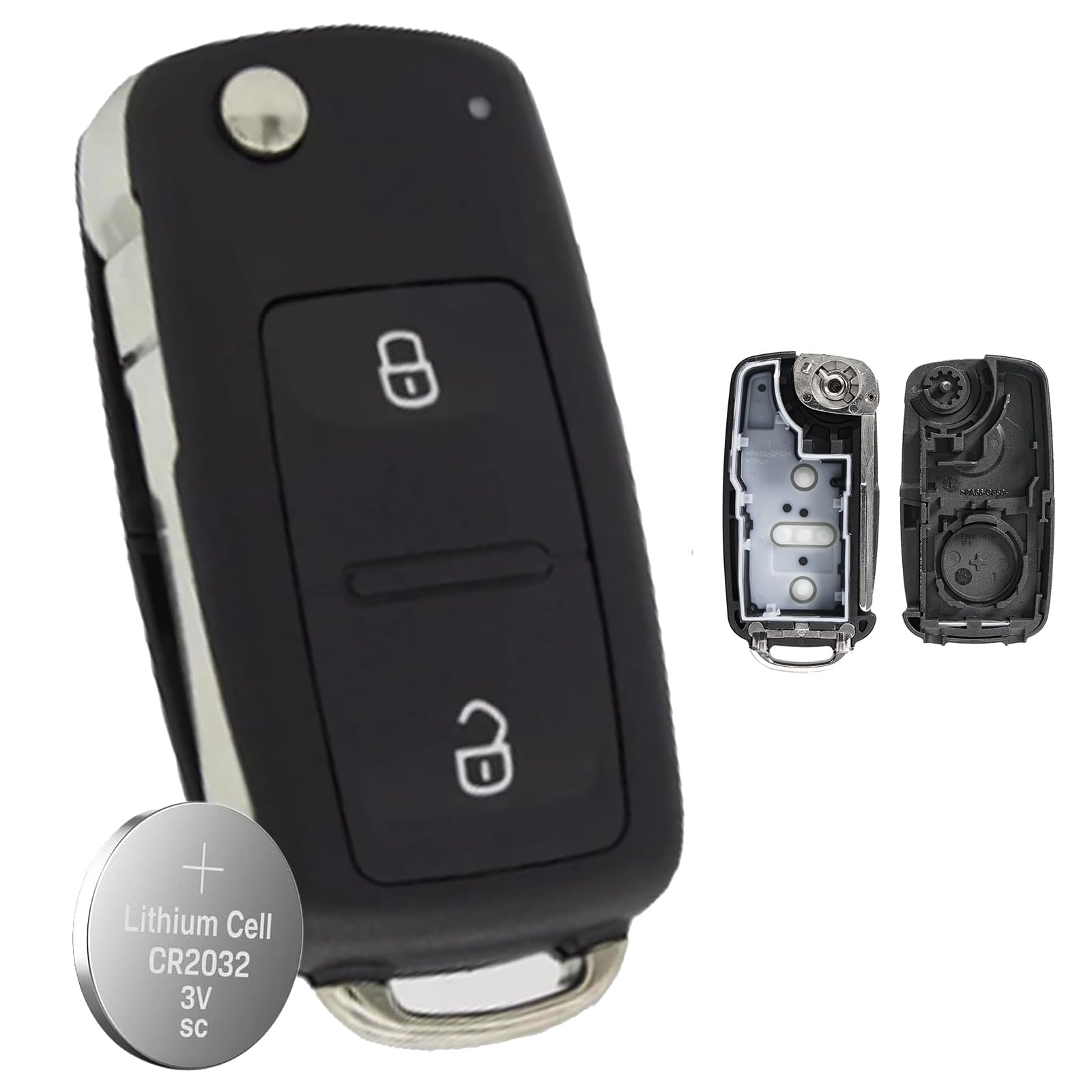 For VW Volkswagen Amarok Transporter T5 T6 2 Buttons Key For VW Pollo ...