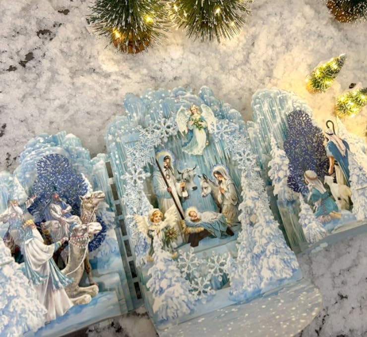 Amazon.com : ETApopupcard 3D Pop-Up Nativity Scene Christmas Card ...