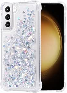 Amazon.com: FLOCUTE Galaxy S24 Case, Glitter Case Clear Sparkle Floating Liquid Soft TPU Cushion ...