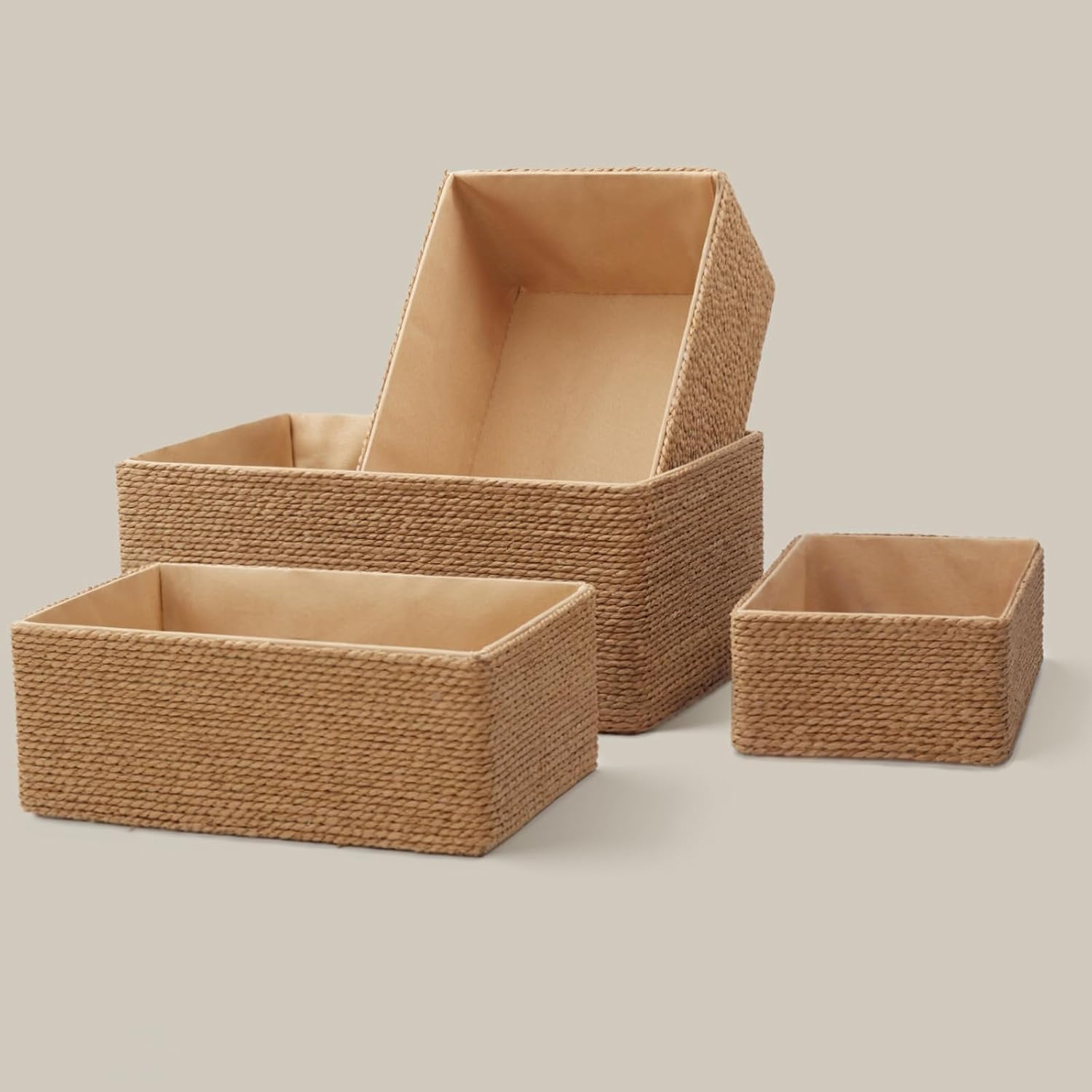 Amazon.com: PROLAND Recycled Wicker Storage Basket, Paper Rope Storage ...