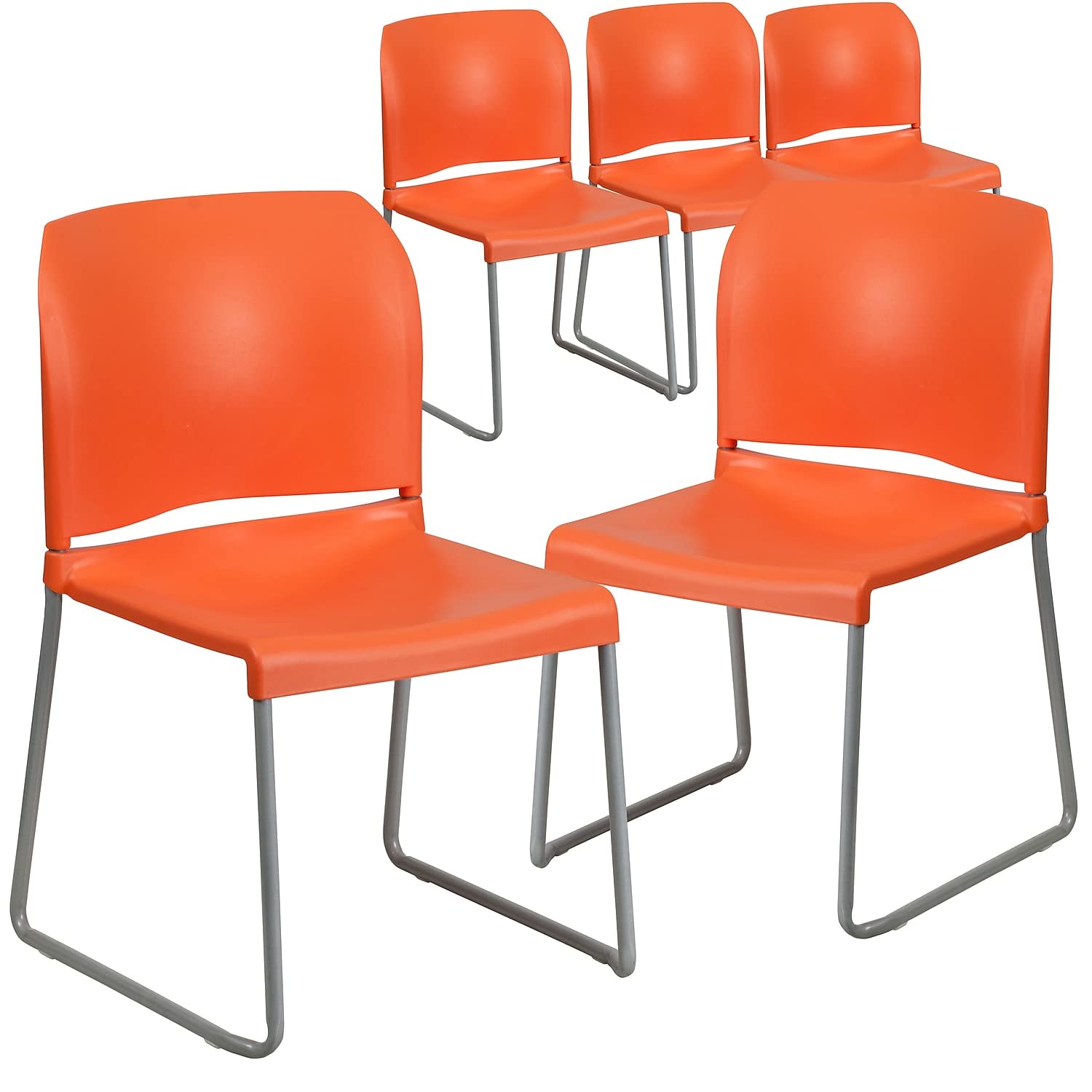Flash Furniture Hercules Series Contoured Stacking Chairs, Set of 5 ...