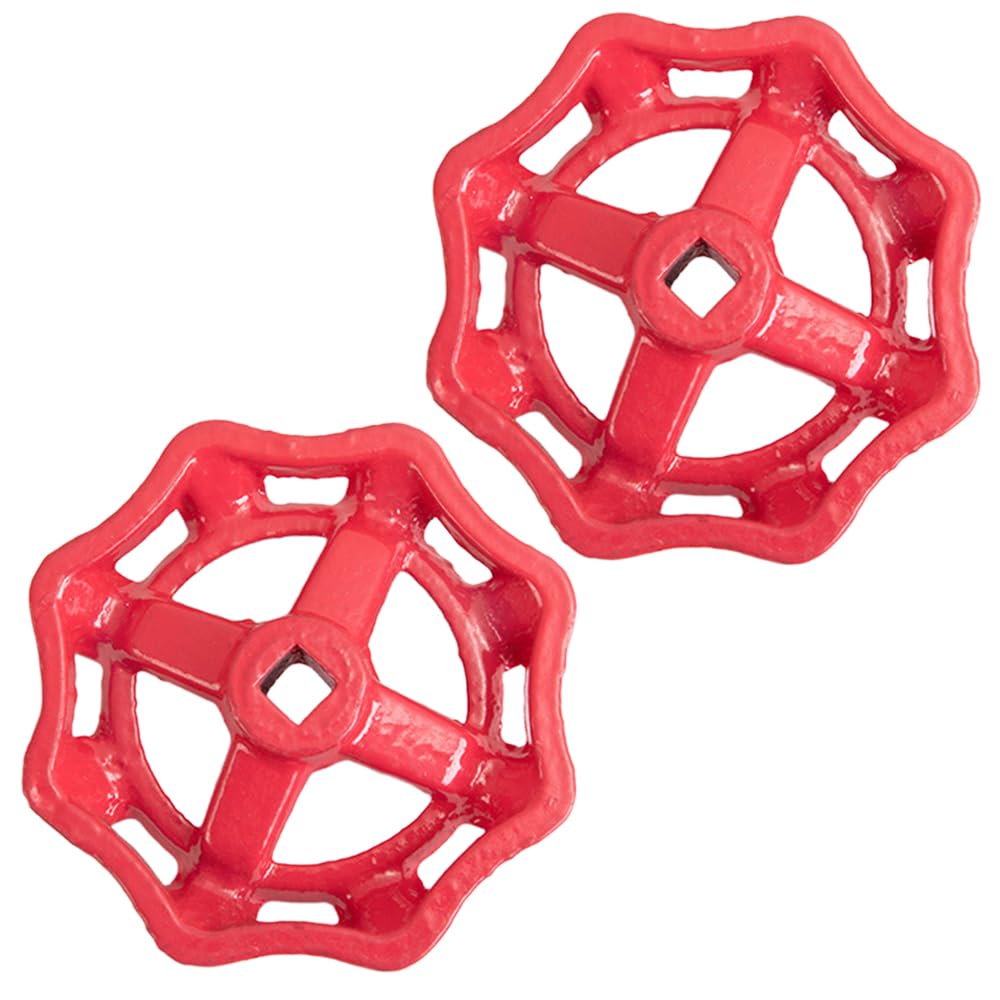 QPINGH 2PCS Outside Faucet Round Wheel Handle, 7mm x 7mm Cast Iron ...