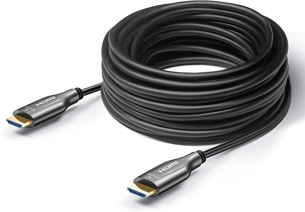 Amazon.com: Amazon Basics HDMI Fiber Optic Cable, 18Gbps High-Speed, 4K ...