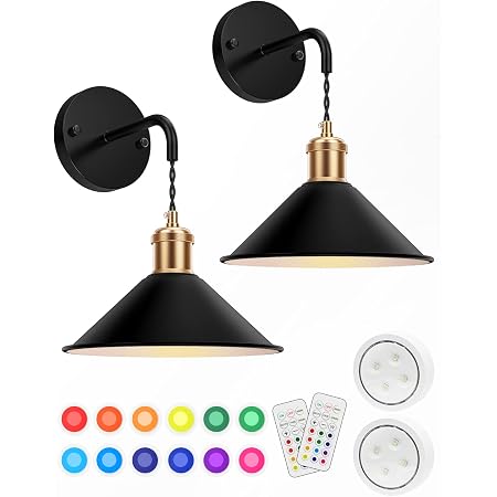 Battery Operated Wall Sconce Set Of Two No Wires Needed Battery Wall ...