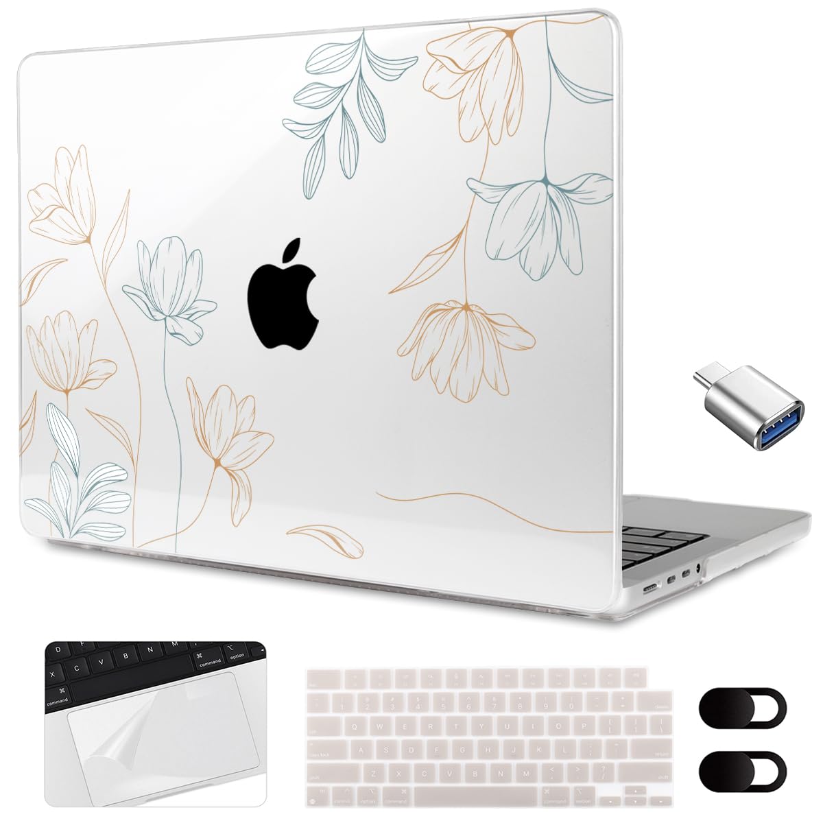 Amazon.com: MEEgoodo for M3 MacBook Pro 14 inch Case 2023 2021 A2918 ...