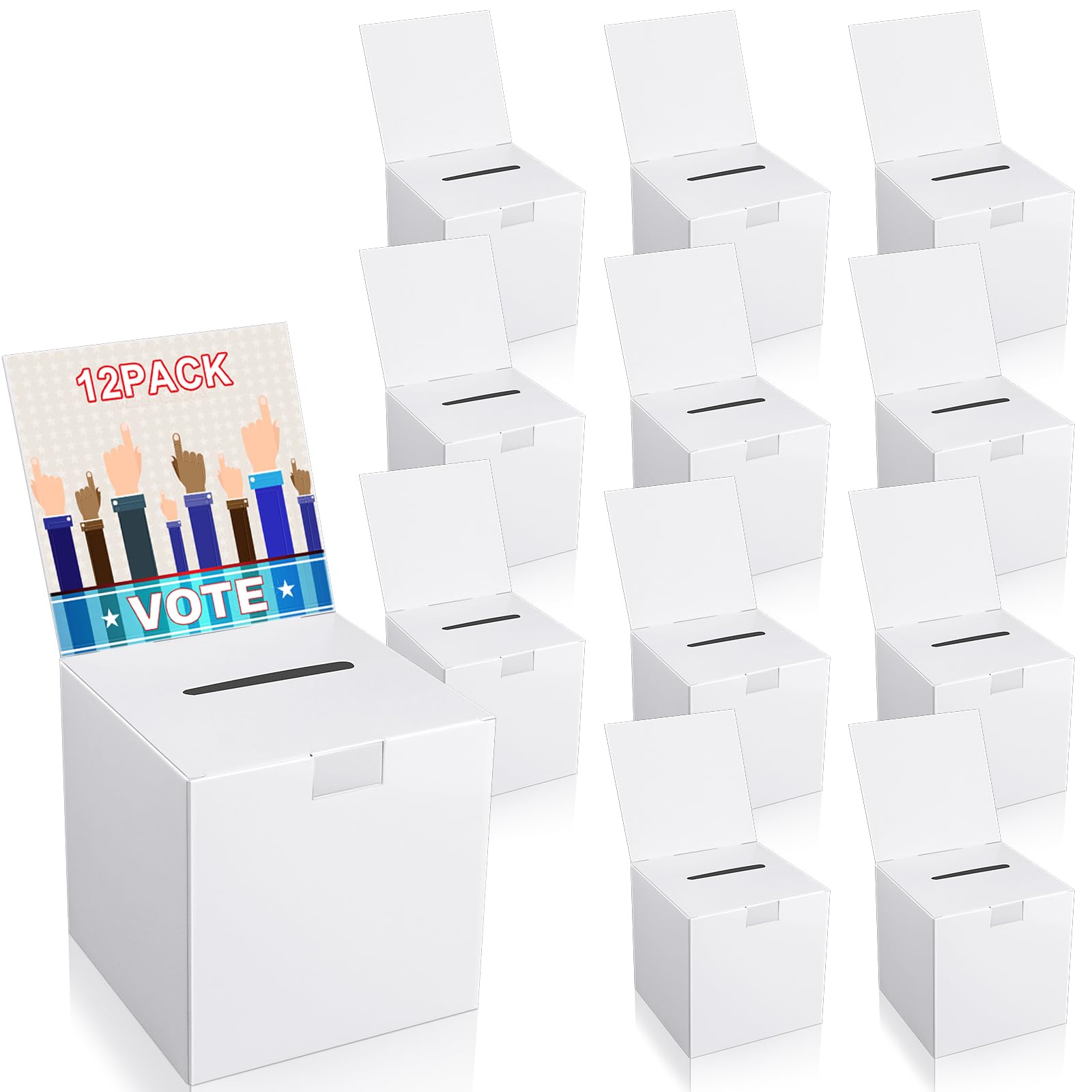 12 Pcs Ballot Box Raffle Box Donation Box for Fundraising 6 x 6 x 6 ...