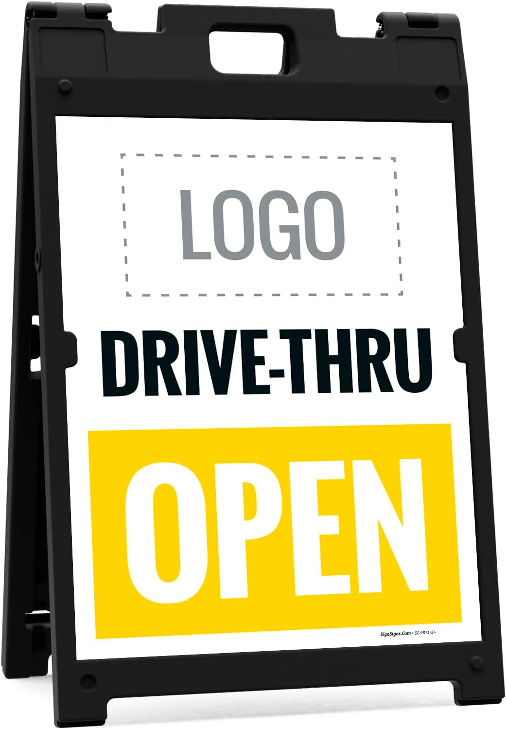 Amazon.com: Sigo Signs, Custom Drive-Thru Open Sandwich Board/A Frame ...