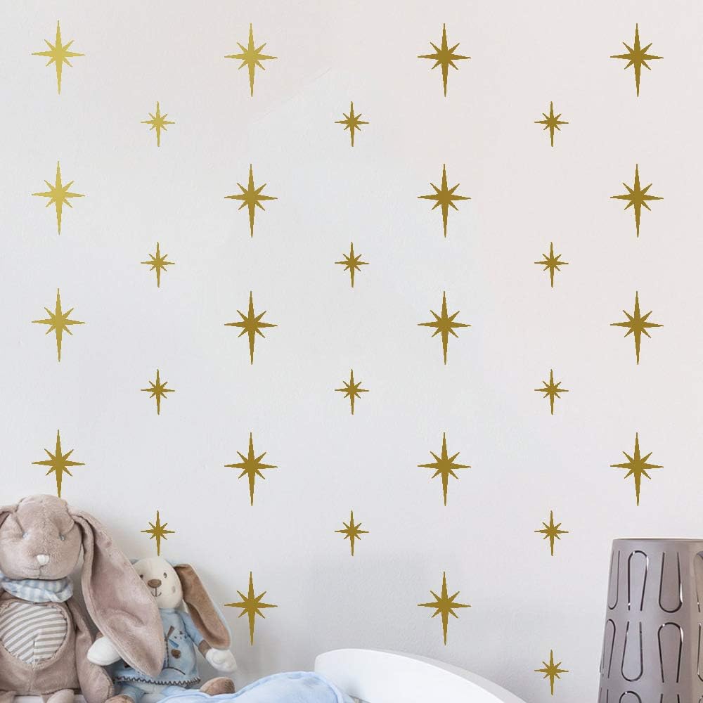 Amazon.com: Star Wall Decals Gold Star Wall Decor Removable Acrylic ...
