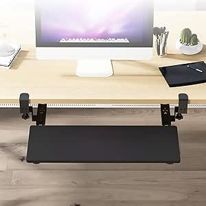 Amazon.com: Under The Table Keyboard Tray Desk Extender Ergonomic Slide ...